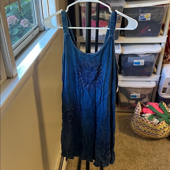 raya sun | Dresses | Vintage Raya Sun Blue Embroidered Dress | Poshmark